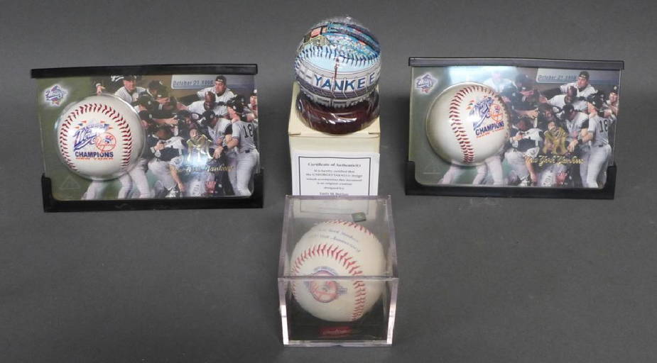 Collection Of Ny Yankees Commemorative Baseballs