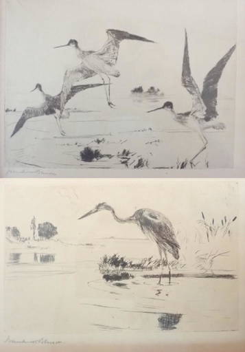 Frank Weston Benson Etching Pair