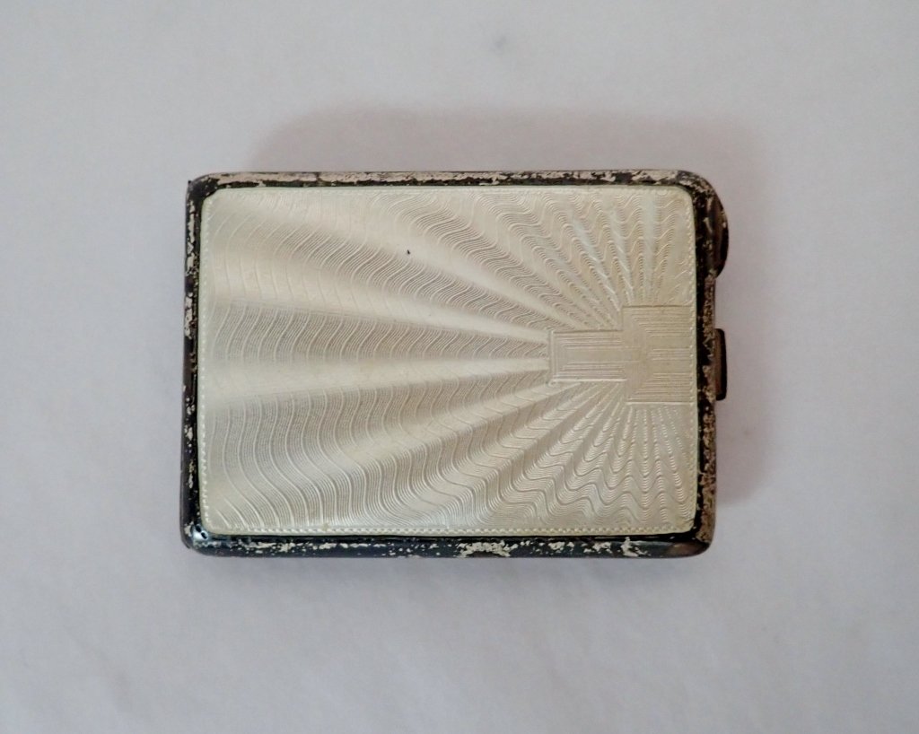 Art Deco Silver & Guilloche Enamel Matchstick Case
