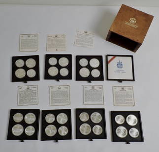 Canada 1976 Montreal Olympic 28 Silver Coin Set With Box