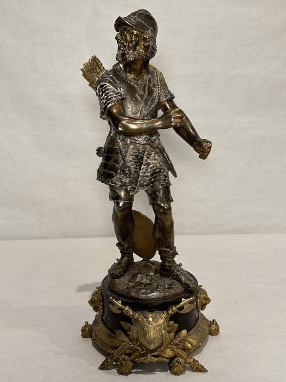 Gilt And Silvered Bronze Soldier/archer French 19th Century Gilt And ...