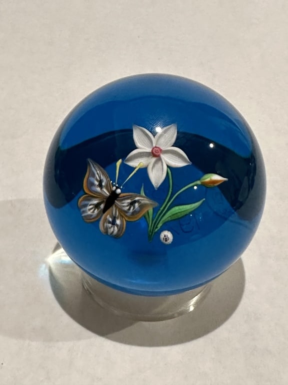 Baccarat Glass Paperweight Baccarat Glass Paperweight Butterfly In ...