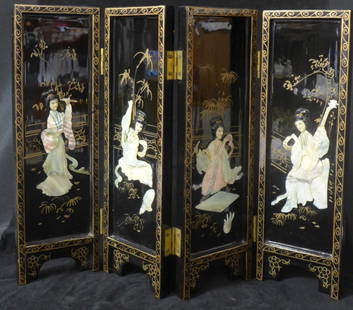 Japanese Painted Table Screen