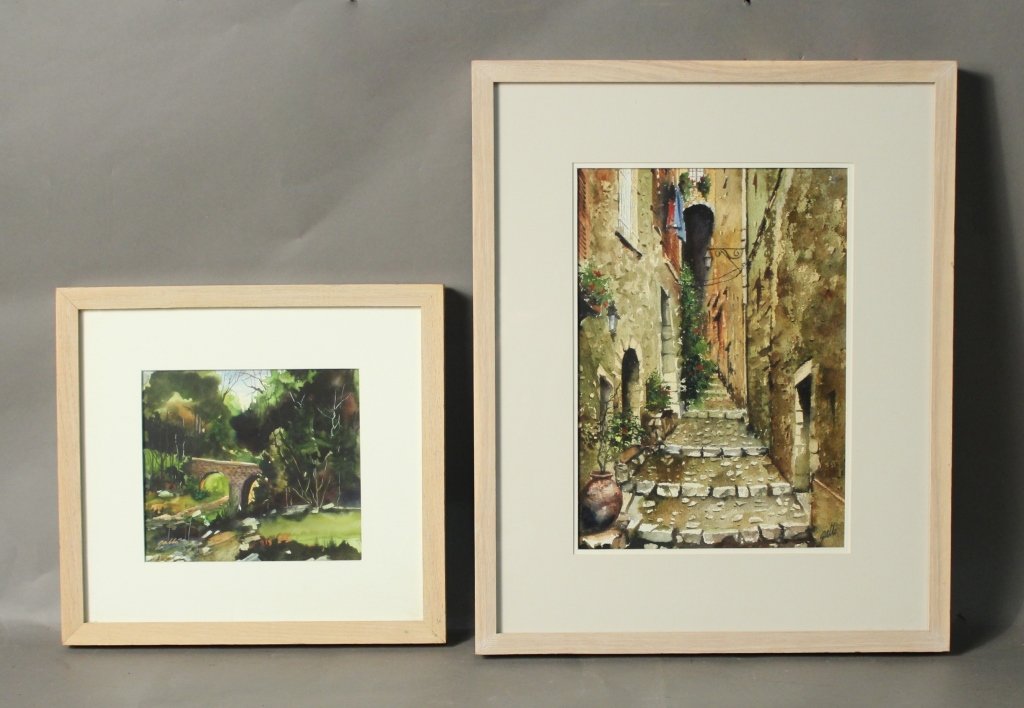 Pair of Signed of Watercolors by Angelo Gallo - Sep 23, 2015 | Sterling ...