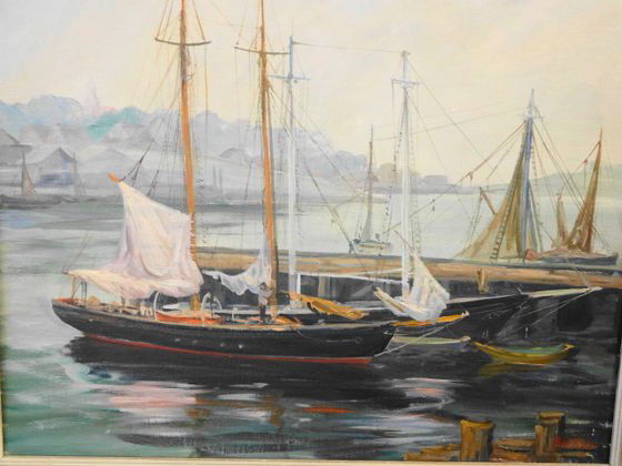 Peter Koster, Rockport Harbor Oil Painting