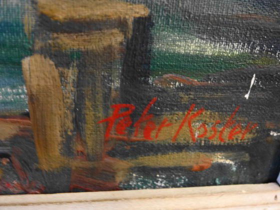 Peter Koster, Rockport Harbor Oil Painting : Lot 2057A