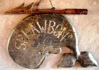 Folk Art Carved Painted Whale Trade Sign