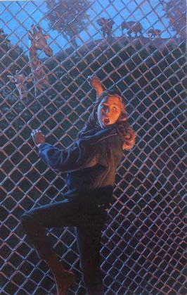 Illustration Painting, "terror At The Zoo"