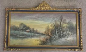William Henry Chandler Pastel Landscape, Signed