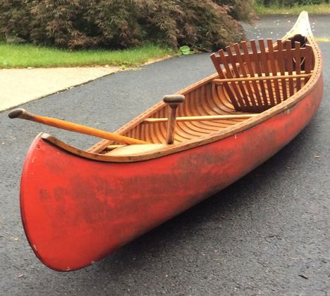 Old Town Wood Canoe, 16 Ft, c1950s