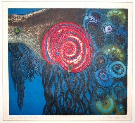 Mexican Color Etching, Rocio Sagaon, 1973