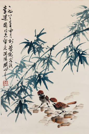 Guan Shanyue (1912 2000) Birds And Bamboo
