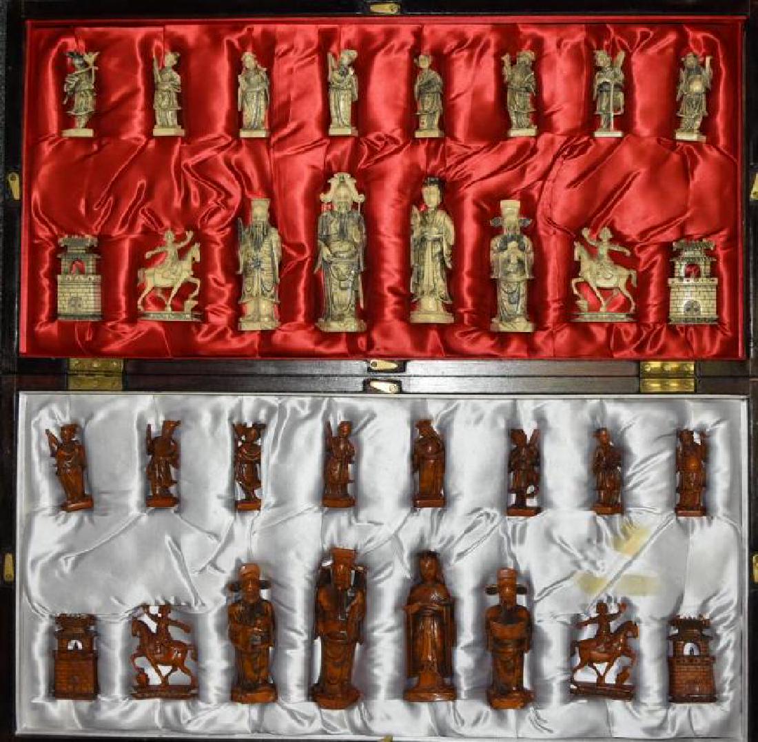 Oriental Antique Chess Set Hand carved 1800s