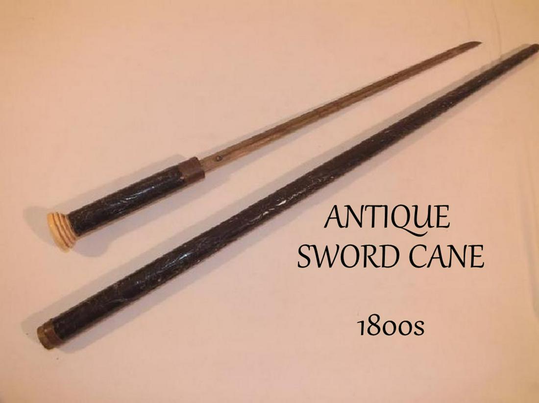 For Auction: ANTIQUE SWORD CANE ANTIQUE SWORD CANE ENGLAND 1800s (#0184 ...
