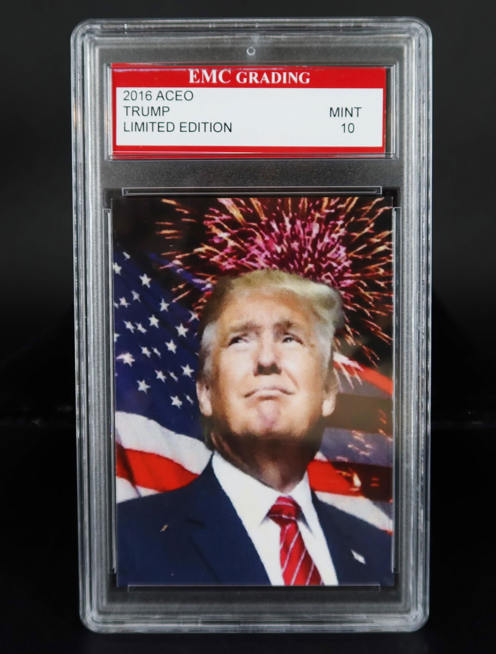 2016 Aceo " Trump" Limited Edition This Card Emc Grading With President ...