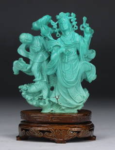 Chinese Carved Turquoise Figure