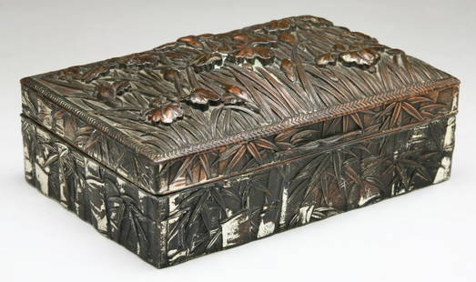 A Japanese Konoike Silver Box & Cover, Circa 1900,