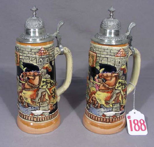 Two Polish Porcelain Steins