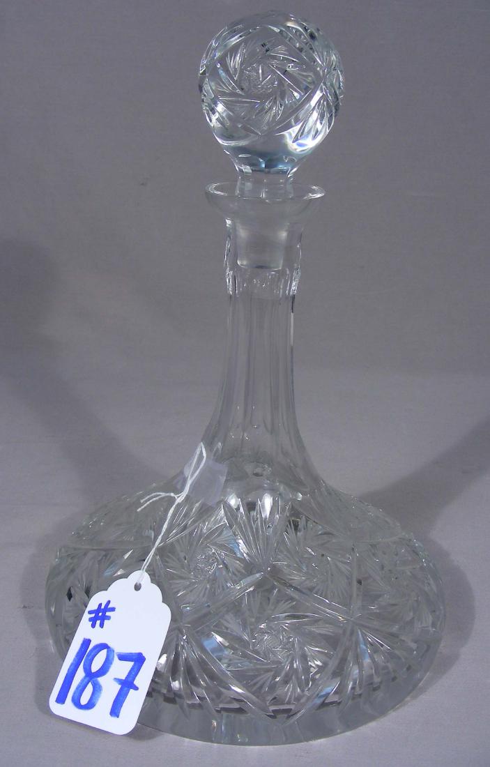 HEAVY EUROPEAN CUT CRYSTAL CAPTAIN'S DECANTER