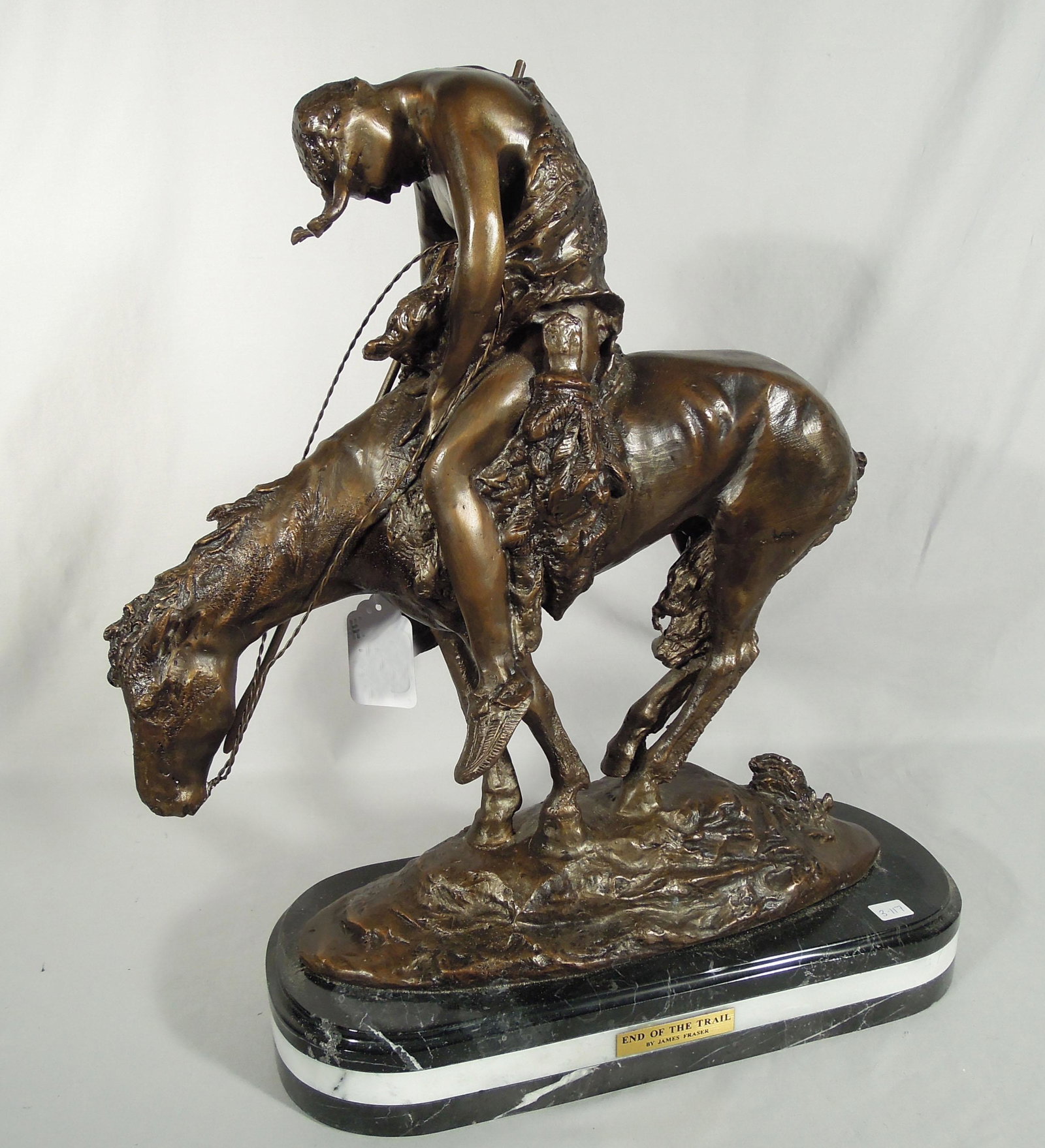 After James Earl Fraser Bronze Sculpture "end Of The Trail"