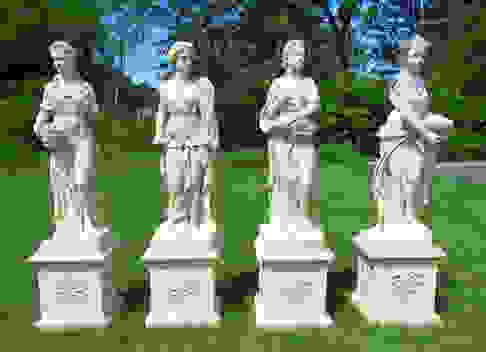 Spectacular Life Size Set Of Fiberstone Sculptures "four Seasons" Auction