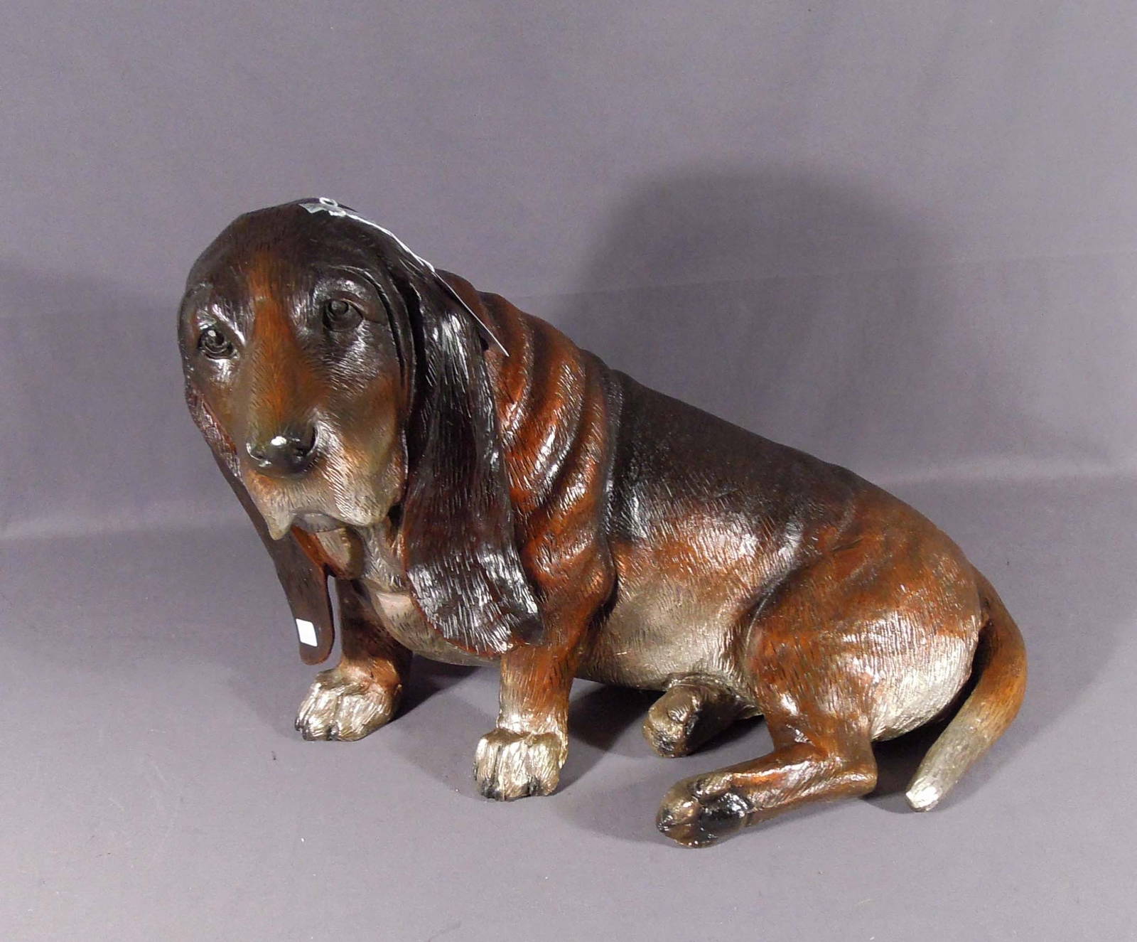 Adorable Life Size Bronze Sculpture Of Bassit Hound Auction
