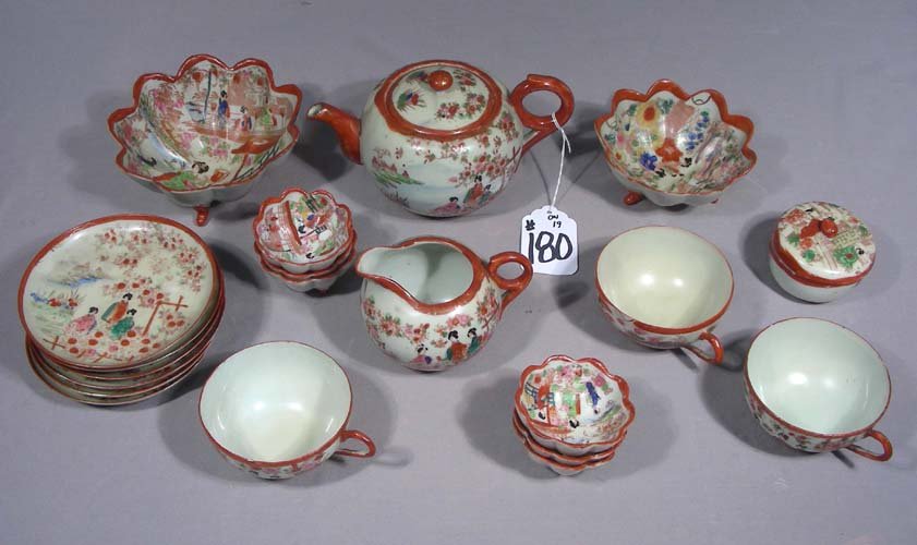 Vintage 19 Piece Chinese Porcelain Tea Set