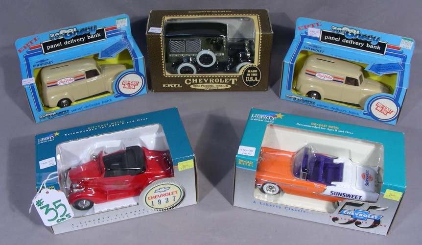 Five Vintage Ertl & Liberty Chevy Truck Banks
