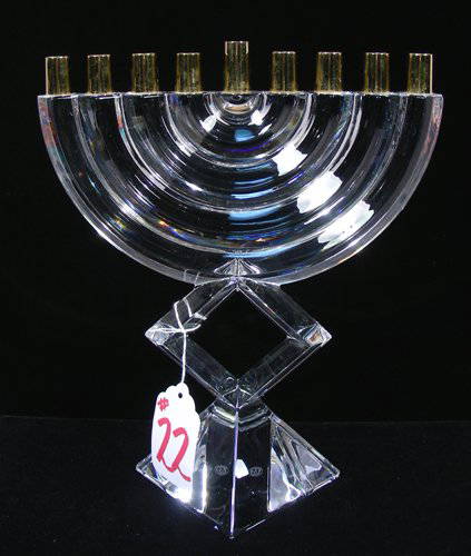 Fine Signed Baccarat Crystal Menorah