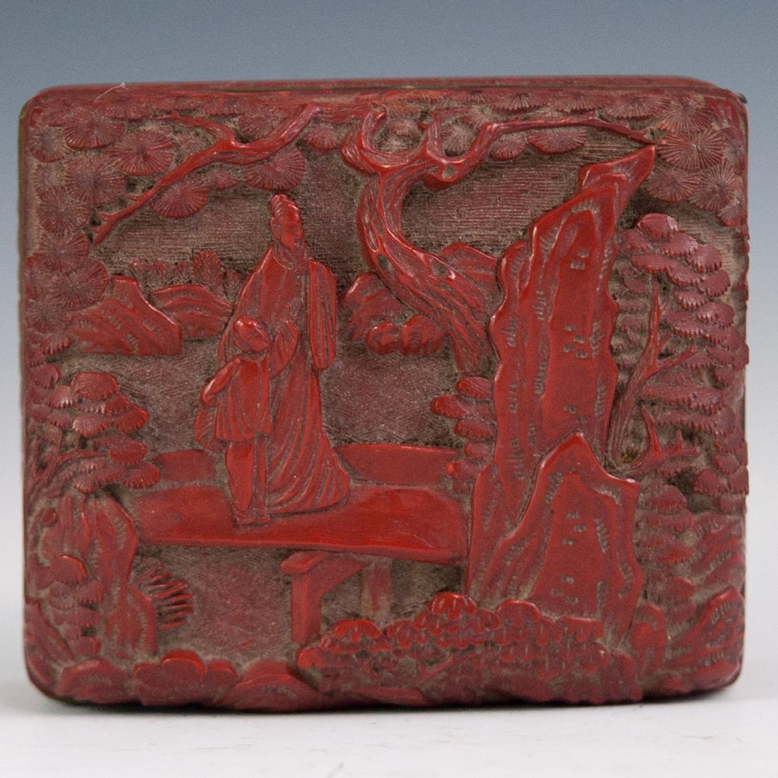 Antique Chinese Lacquered Cinnabar Box