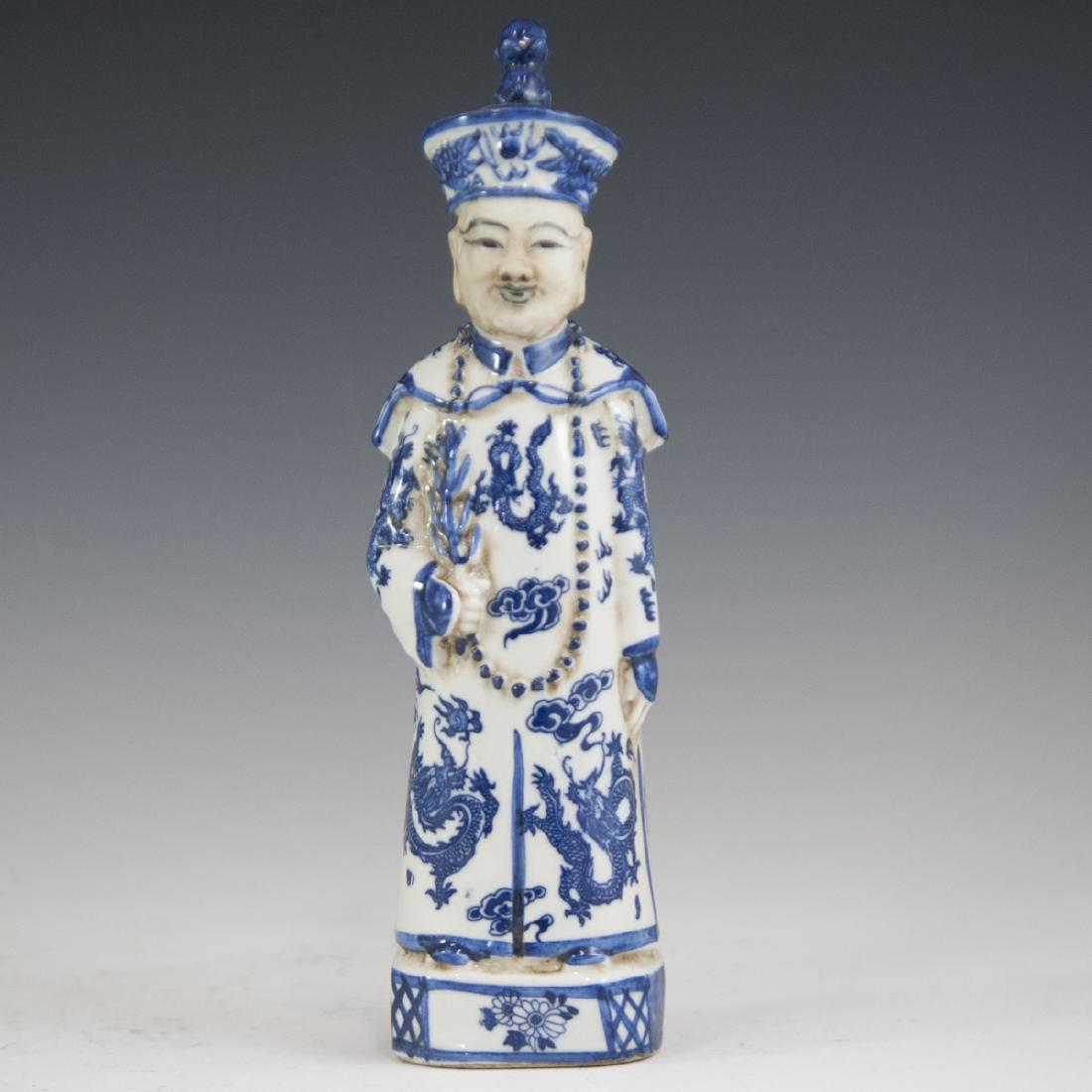 Antique Chinese Glazed Ceramic Emperor