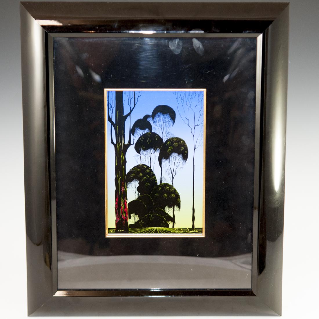 Eyvind Earle "The Great Red Barn" Serigraph