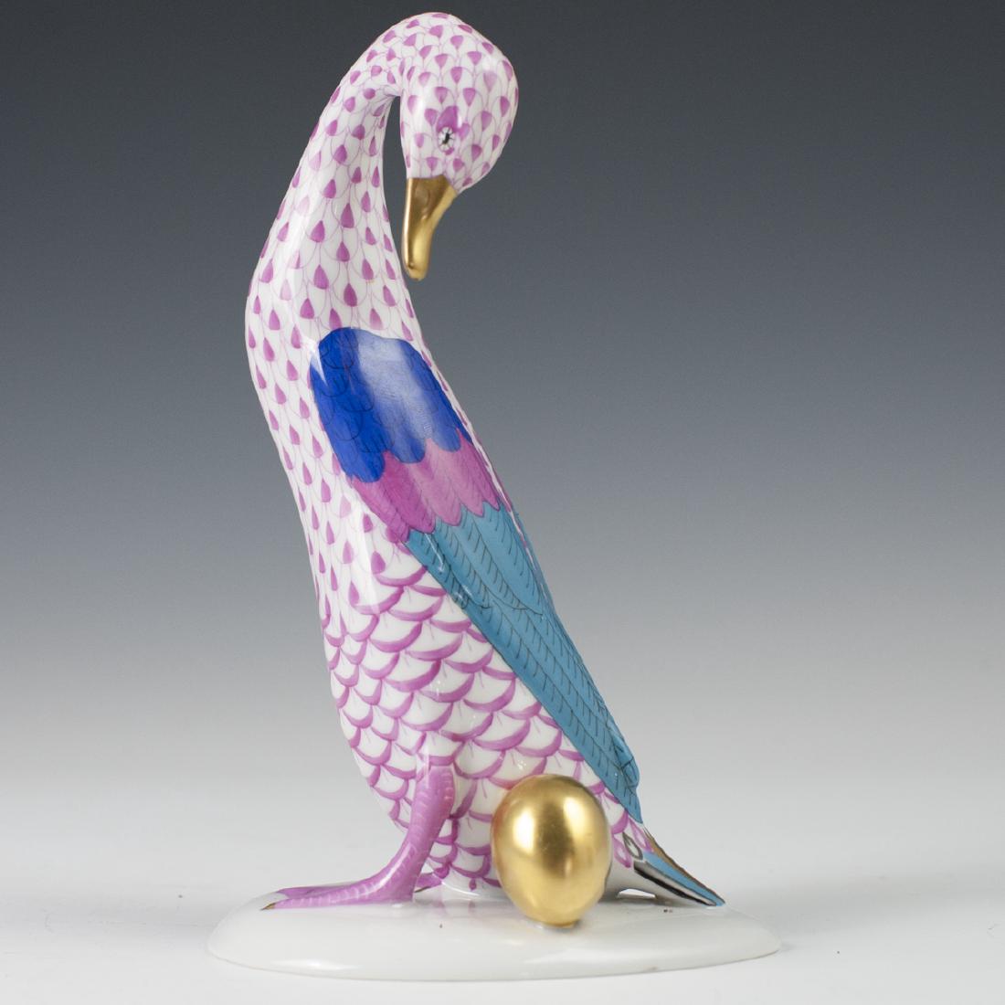 Herend Fishnet "Goose With Golden Egg" Figurine