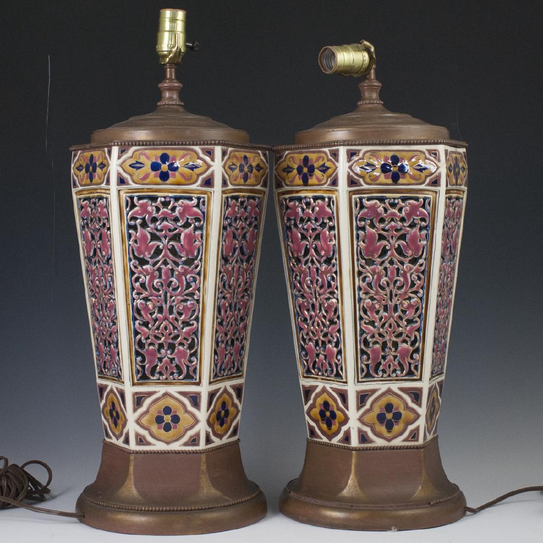 Fischer Reticulated Porcelain Lamps