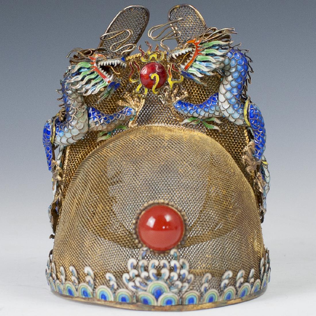Wanli Replica Vermeil Silver Cloisonne Enamel Crown