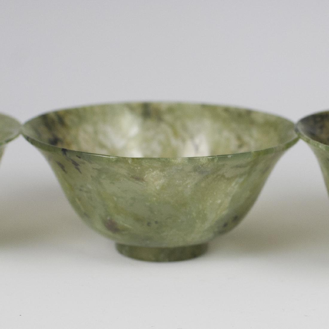 Vintage Chinese Spinach Jade Rice Bowls