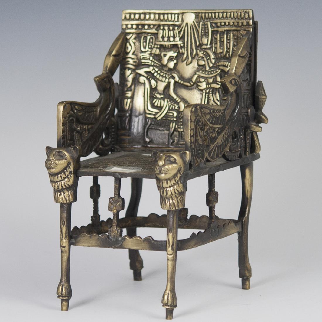 Egyptian Revival Bronze King Tut Throne