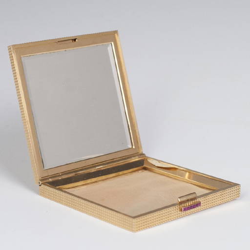 Vintage 18kt Gold & Ruby Powder Case