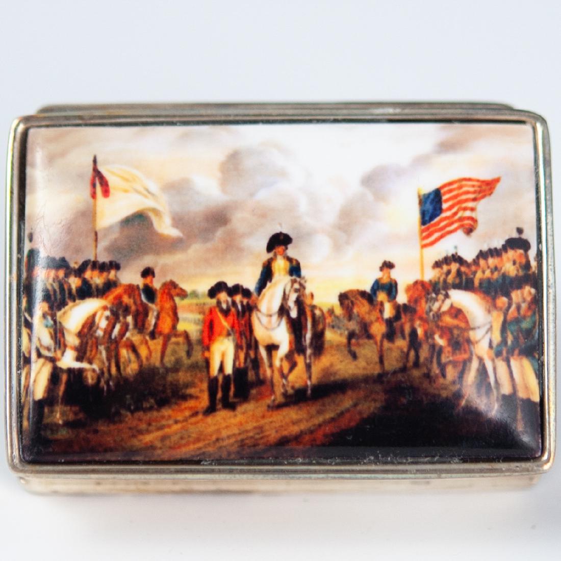 Antique English Sterling Enameled Snuff Box