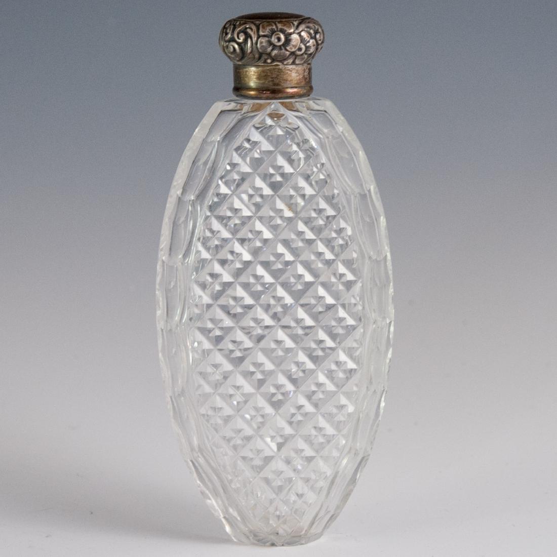 Antique Sterling & Crystal Flask