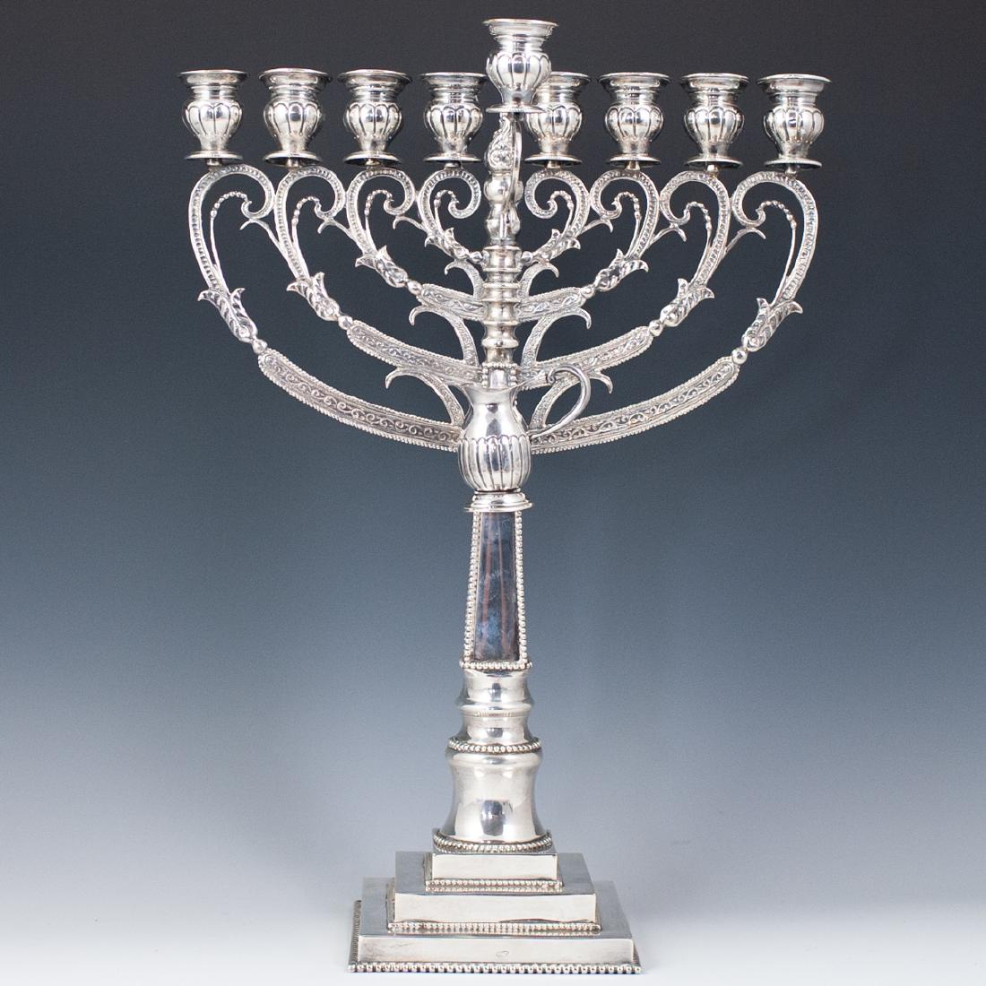 Large Sterling Silver Menorah