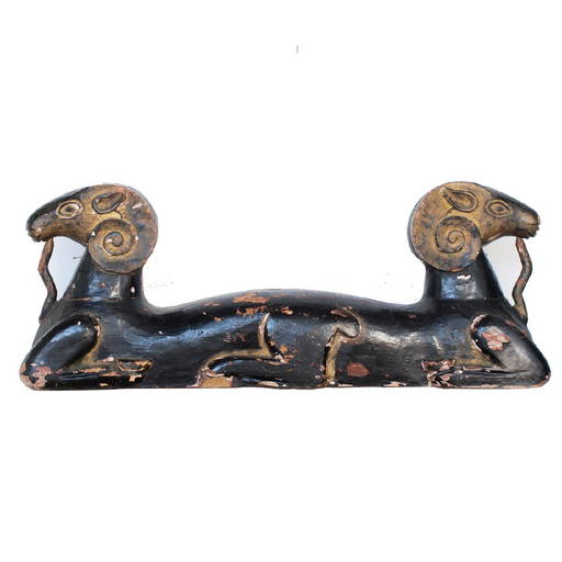 Oriental Double Headed Ram Carving