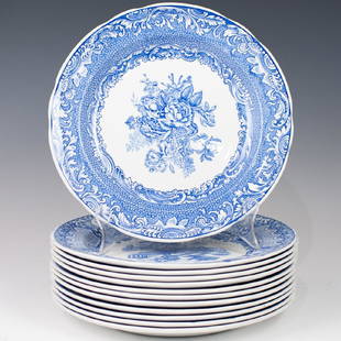 16pc Set Of Spode "blue Room Collection" Plates