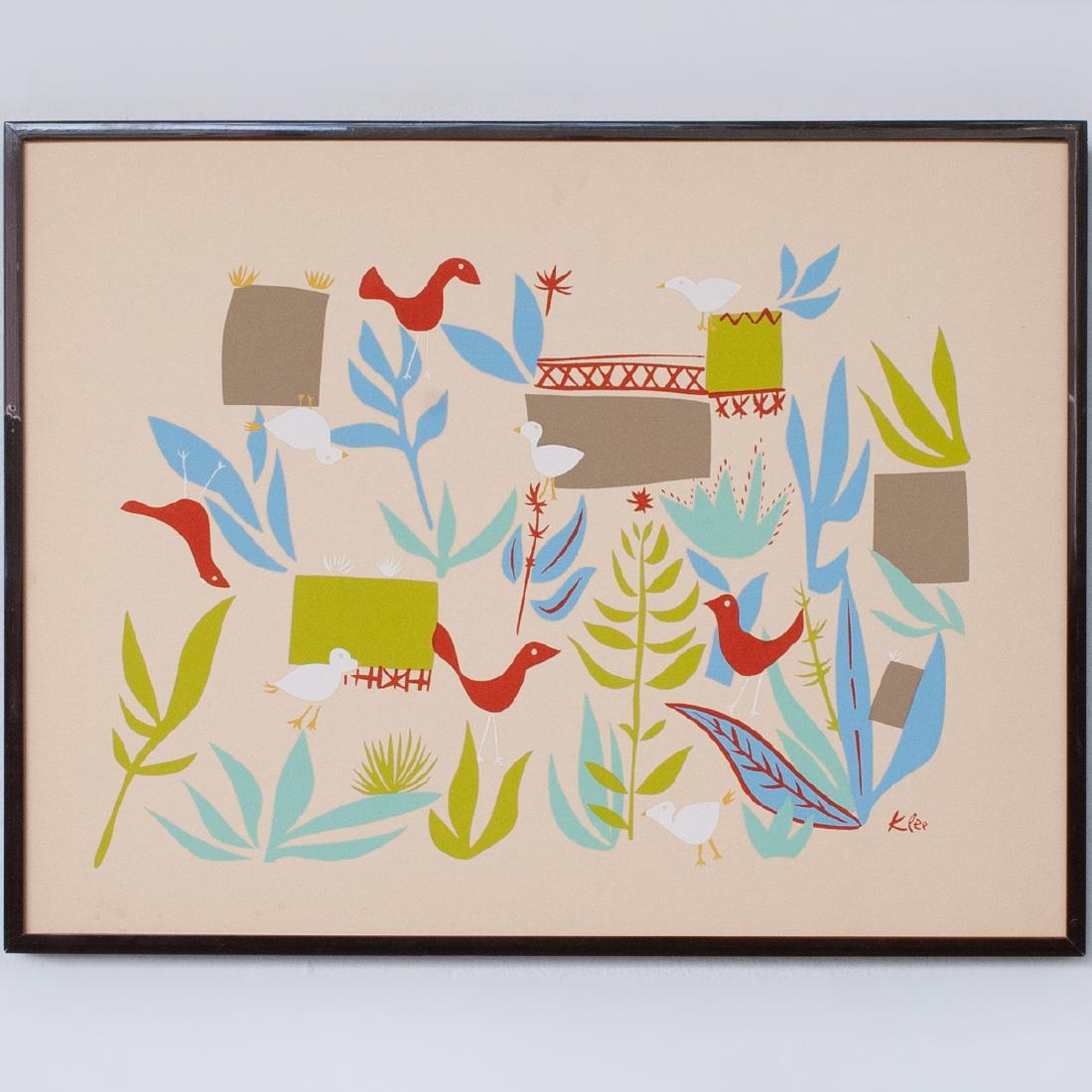Paul Klee (German. 1879-1940) "Bird Garden" Serigraph