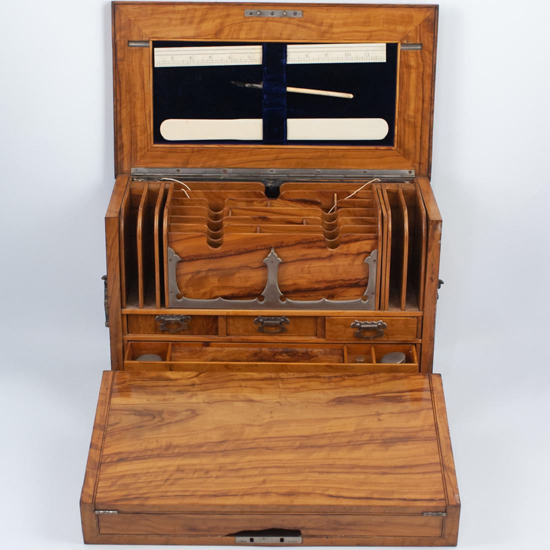 Antique Braman London Wooden Portable Writing Box