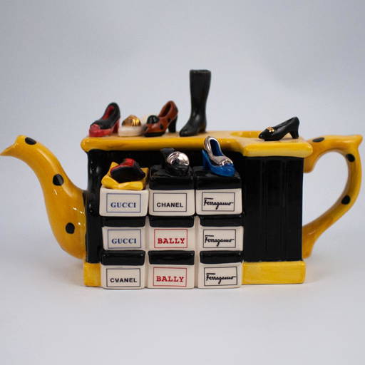 Tony Carter "emelda's Shoes" Ceramic Teapot