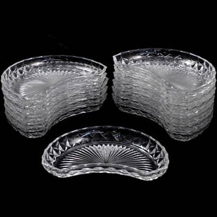 (12 Pc) Val St. Lambert Crystal "nestor Hamlet" Plates