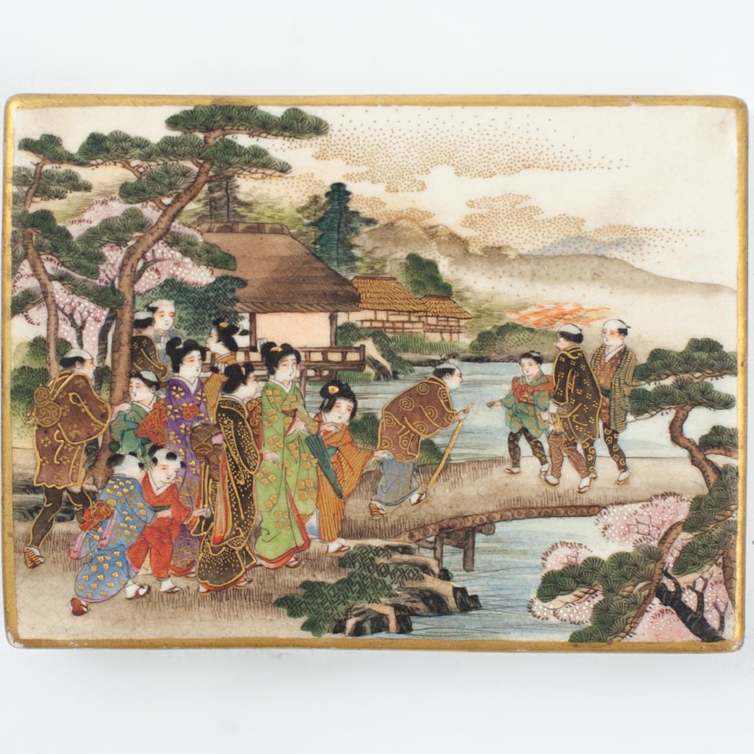Japanese Satsuma Gilt Porcelain Tile - May 14, 2019 | Akiba Antiques in FL