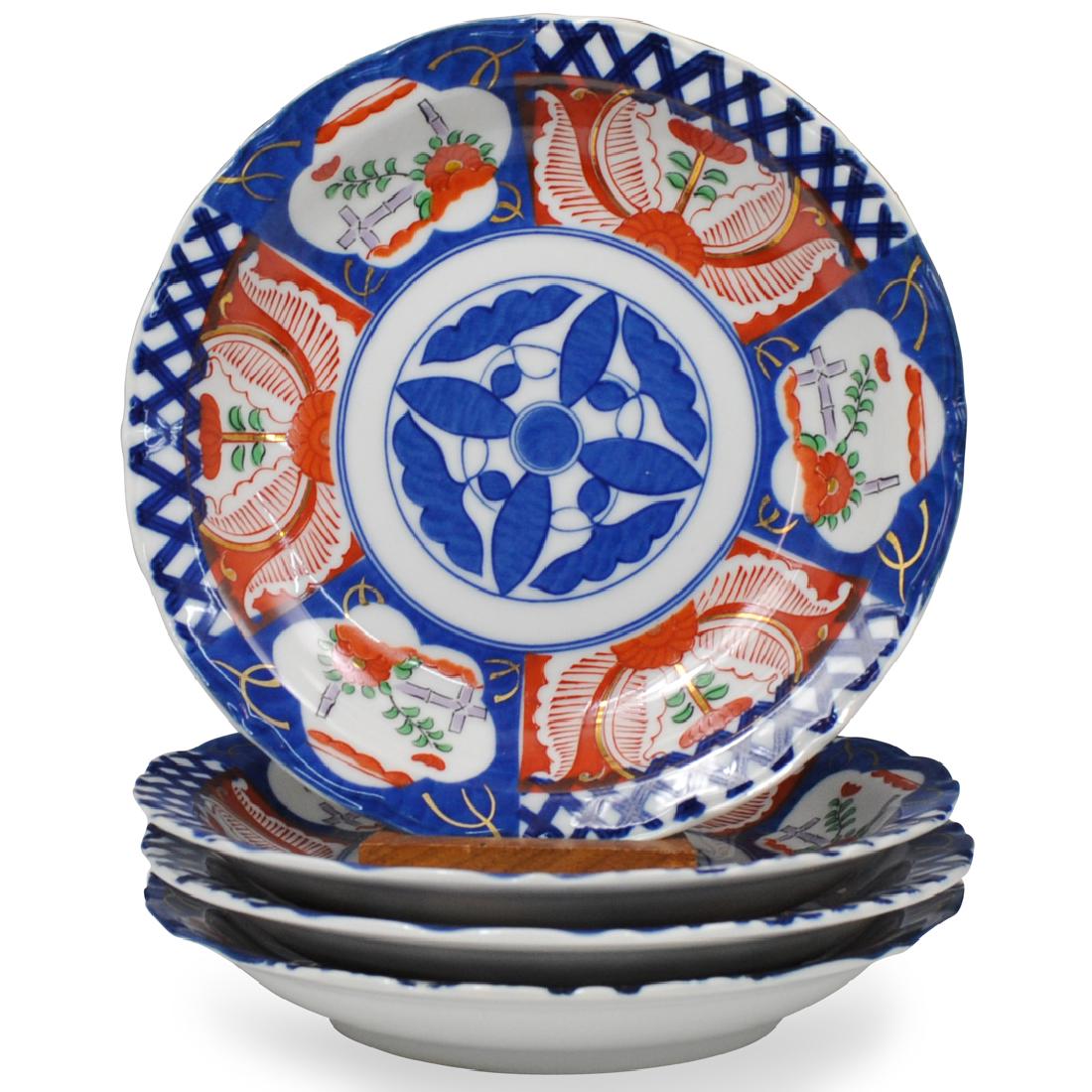 (4 Pc) Japanese Imari Style Plates