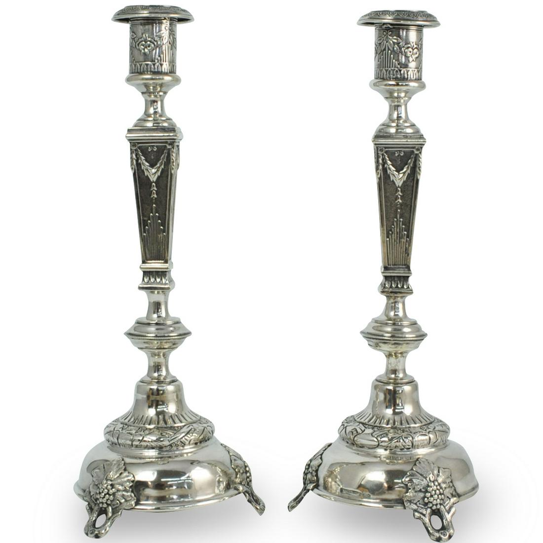 Pair of Russian Silver Candlesticks - Aug 13, 2019 | Akiba Antiques in FL